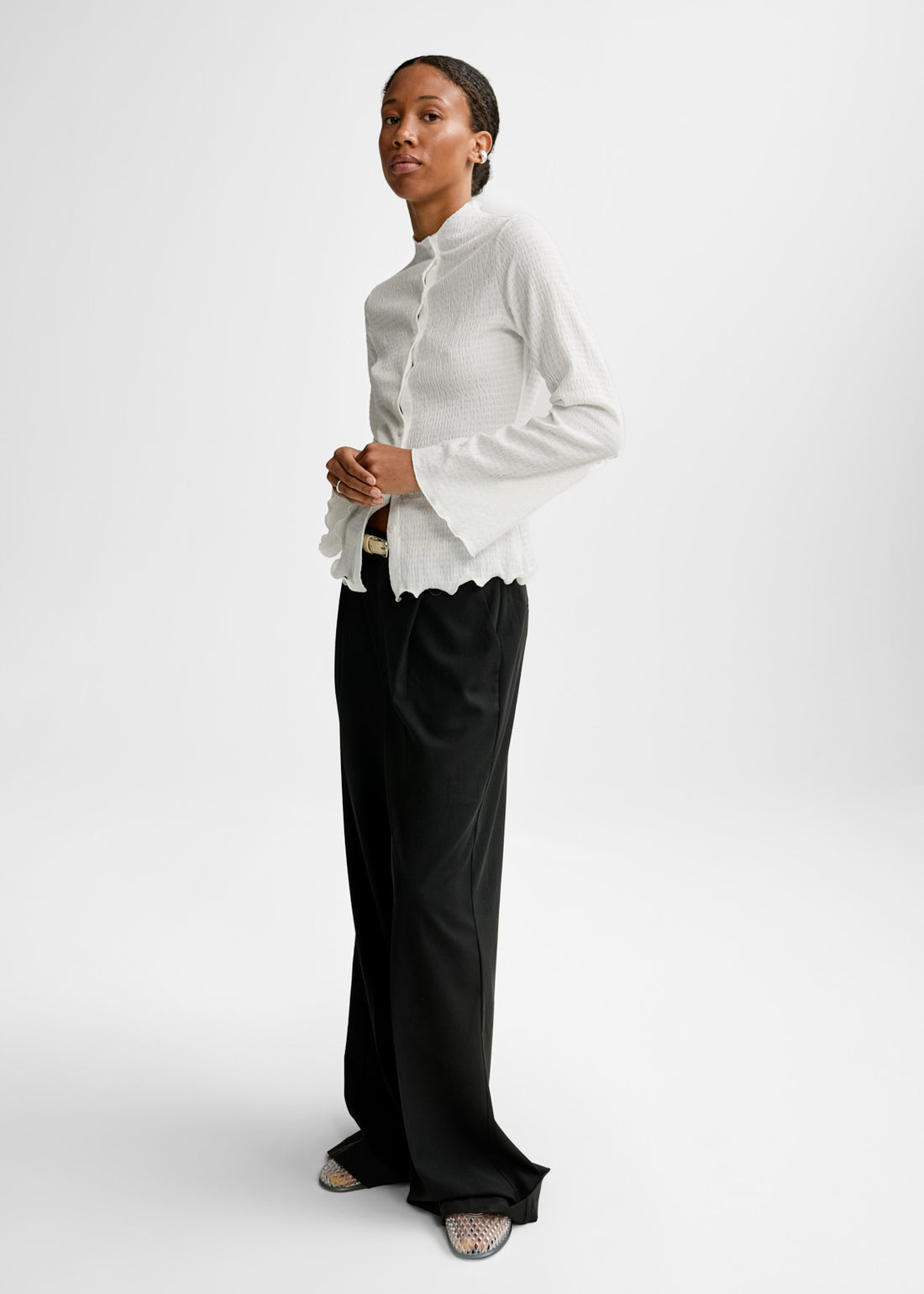 Lottie Crincle Top - White – AKS LABEL